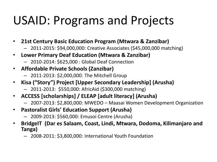 PPT - USAID: Programs and Projects PowerPoint Presentation, free ...