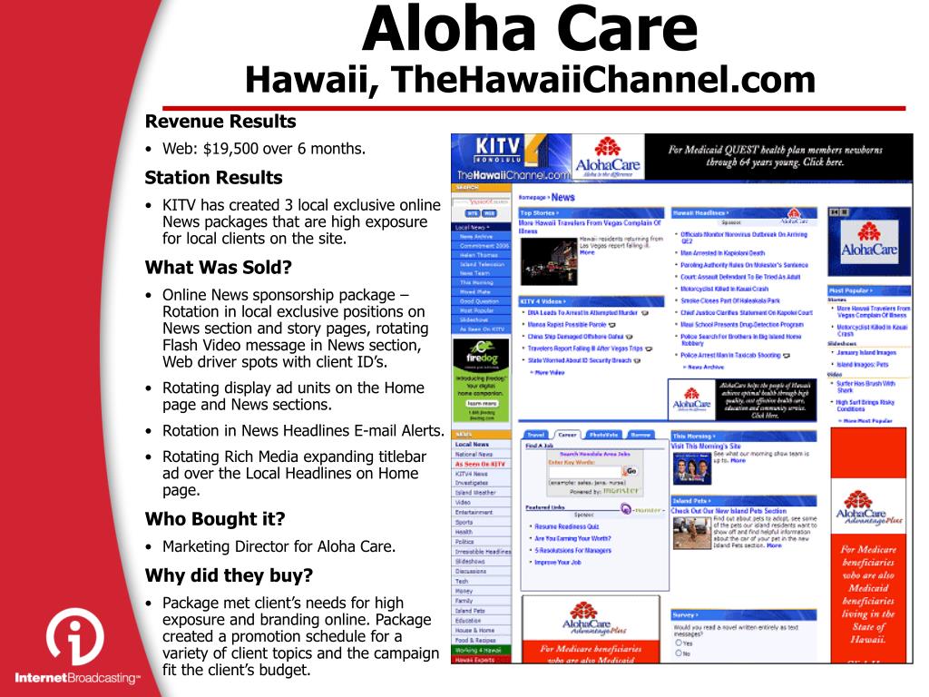 PPT - Aloha Care Hawaii, TheHawaiiChannel PowerPoint Presentation, free ...