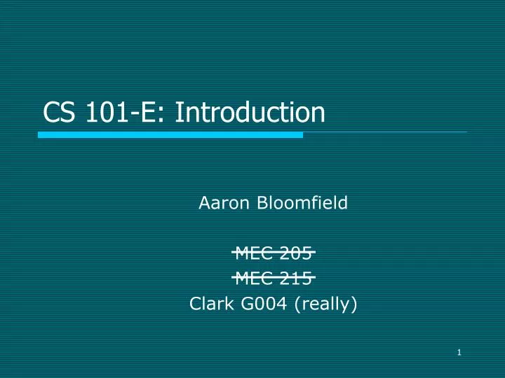 PPT - CS 101-E: Introduction PowerPoint Presentation, free download ...