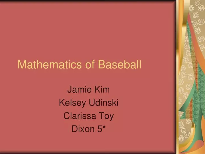 PPT - Mathematics of Baseball PowerPoint Presentation, free download ...