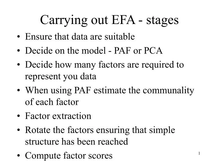 PPT - Carrying out EFA - stages PowerPoint Presentation, free download ...