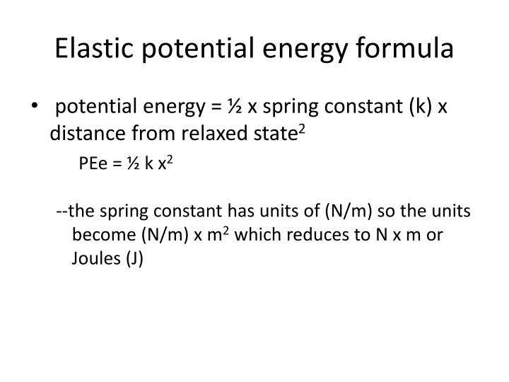 Potential Energy Formula