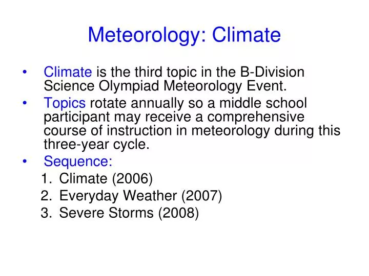 PPT - Meteorology: Climate PowerPoint Presentation, free download - ID ...