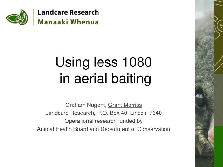 PPT - Using less 1080 in aerial baiting PowerPoint Presentation, free ...