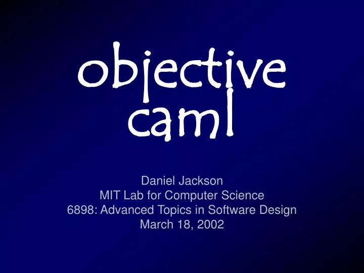 Ppt Objective Caml Powerpoint Presentation Free Download Id 5077135