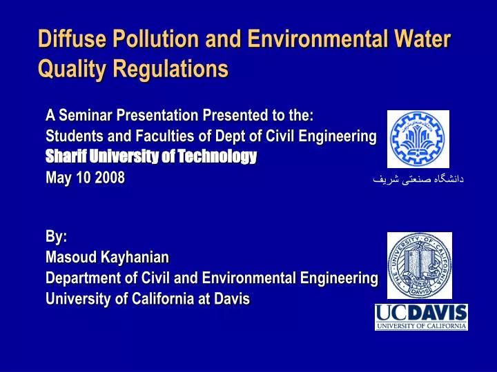 PPT - Diffuse Pollution and Environmental Water Quality Regulations ...