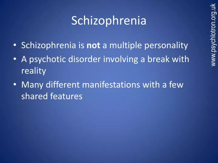 PPT - Schizophrenia PowerPoint Presentation, free download - ID:5080221