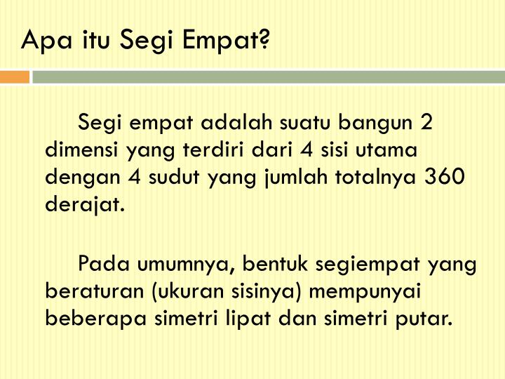 PPT - BANGUN DATAR SEGI EMPAT DAN SEGITIGA PowerPoint Presentation - ID ...