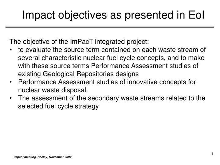 PPT - Impact objectives as presented in EoI PowerPoint Presentation ...