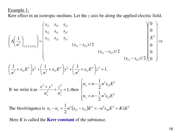 PPT - Chapter 7 Electro-optics Lecture 1 Linear electro-optic effect ...