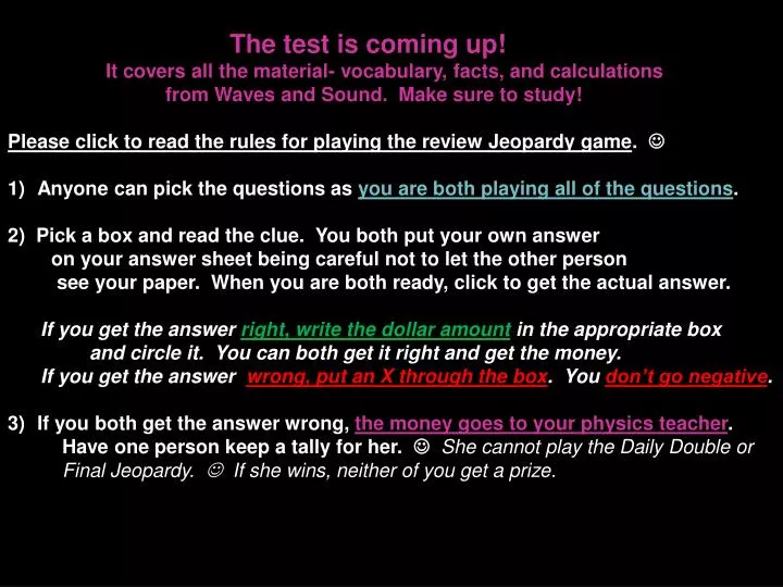 PPT - The test is coming up! PowerPoint Presentation, free download ...