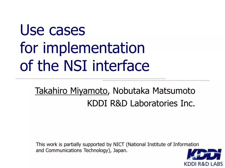PPT - Use cases for implementation of the NSI interface PowerPoint ...