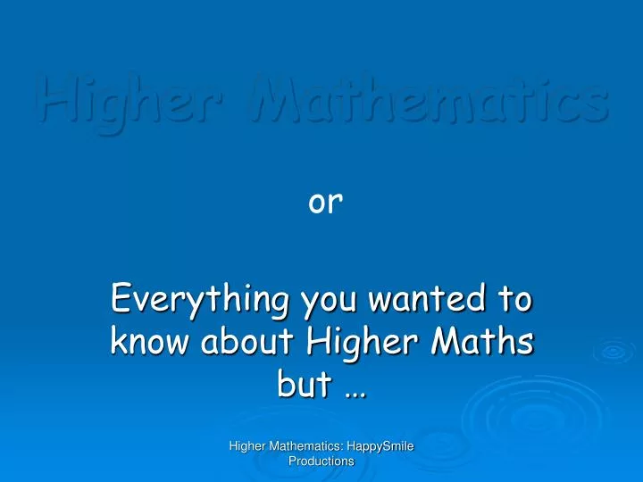 PPT - Higher Mathematics PowerPoint Presentation, free download - ID ...
