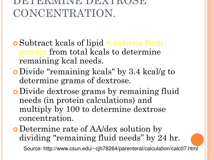 PPT - PARENTERAL NUTRITION FORMULA CALCULATIONS AND MONITORING ...