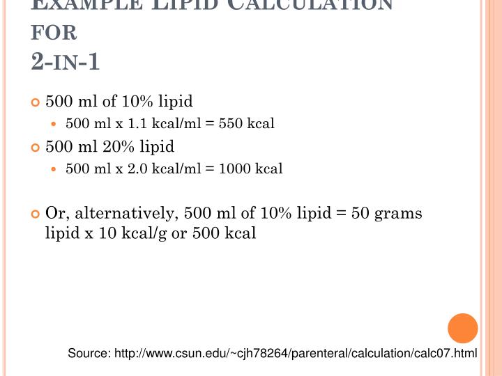 PPT - PARENTERAL NUTRITION FORMULA CALCULATIONS AND MONITORING ...
