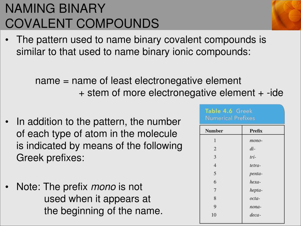 PPT NAMING BINARY COVALENT COMPOUNDS PowerPoint Presentation Free
