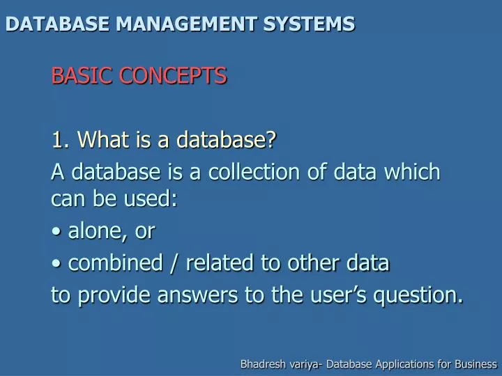 PPT - DATABASE MANAGEMENT SYSTEMS PowerPoint Presentation, free ...