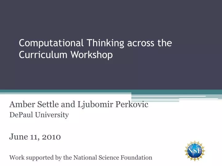 PPT - Computational Thinking across the Curriculum Workshop PowerPoint ... PPT - Computational Thinking across the Curriculum Workshop PowerPoint ...