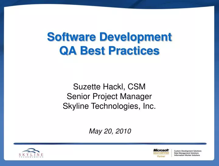 Ppt Software Development Qa Best Practices Powerpoint Presentation