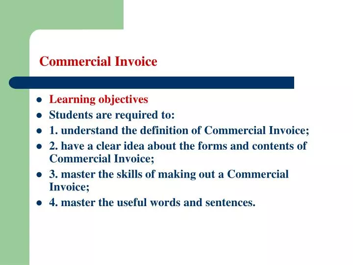 PPT - Commercial Invoice PowerPoint Presentation, free download - ID ...