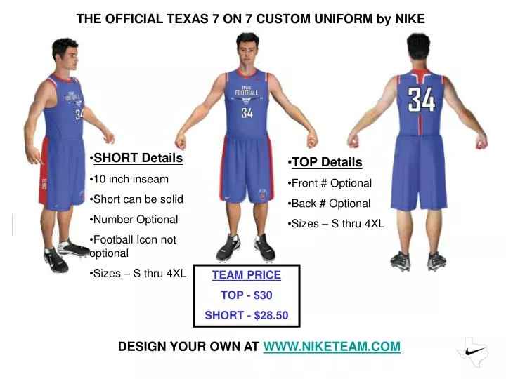 PPT - THE OFFICIAL TEXAS 7 ON 7 CUSTOM UNIFORM by NIKE PowerPoint ...