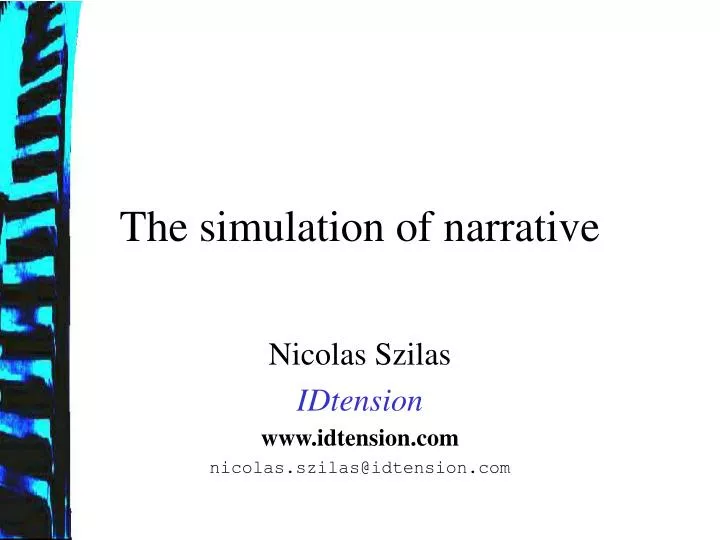PPT - The simulation of narrative PowerPoint Presentation, free ...