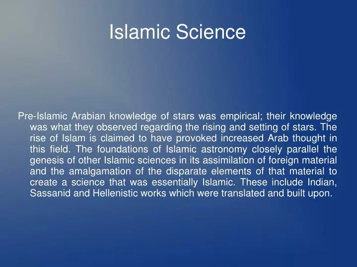PPT - Islamic Science PowerPoint Presentation, free download - ID:5095572
