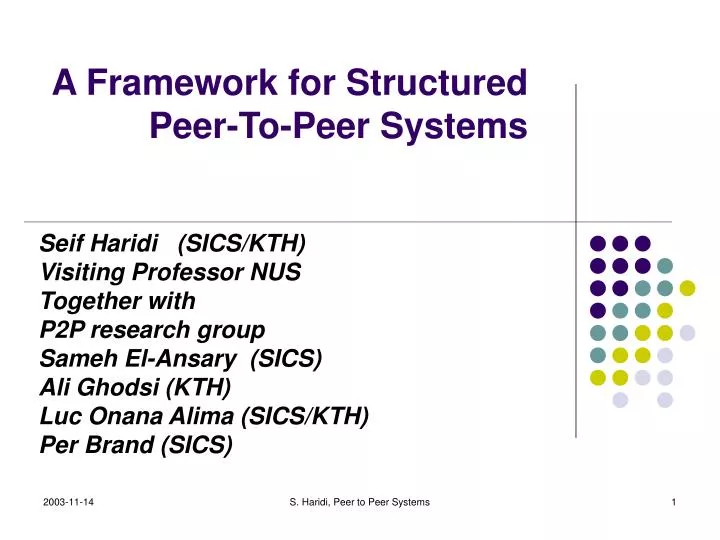 Ppt A Framework For Structured Peer To Peer Systems Powerpoint Presentation Id 5095963