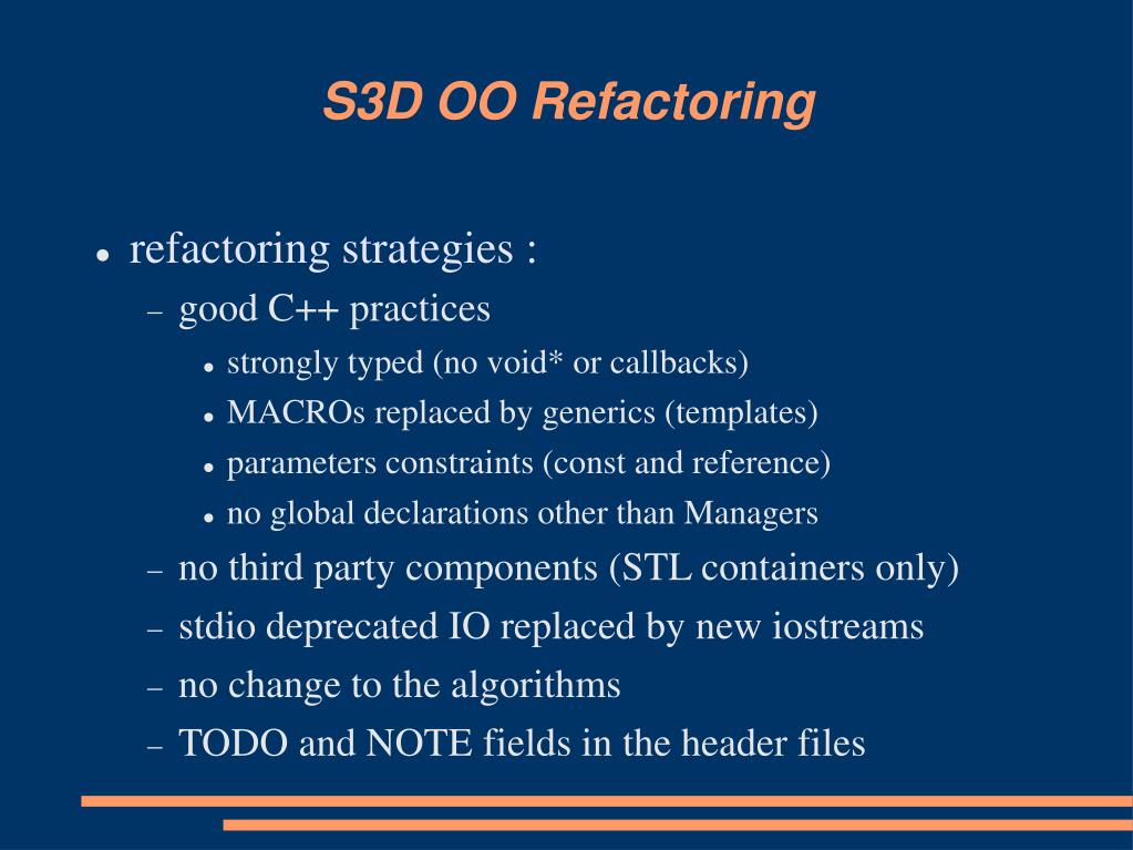Ppt S3d Software Object Oriented Refactoring Powerpoint Presentation