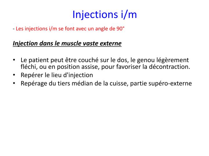 PPT - Les injections intramusculaire (I/m) PowerPoint Presentation - ID ...