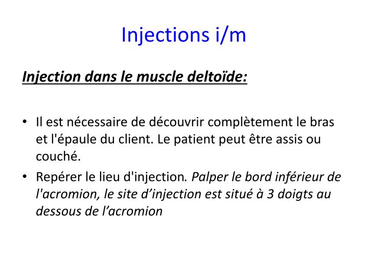 PPT - Les injections intramusculaire (I/m) PowerPoint Presentation - ID ...