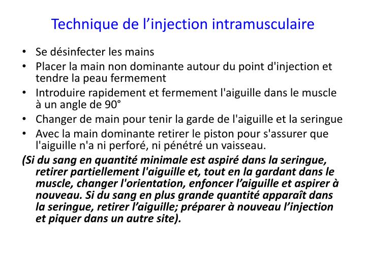 PPT - Les injections intramusculaire (I/m) PowerPoint Presentation - ID ...
