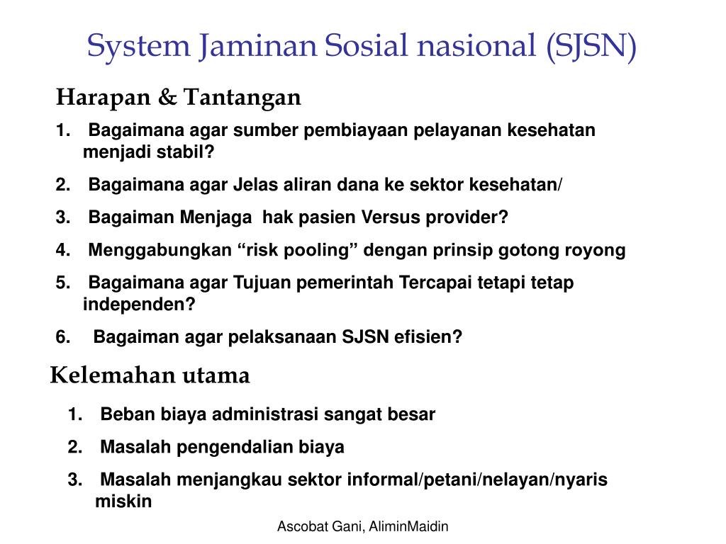 PPT - Harapan dan Tantangan Pelaksanaan SJSN PowerPoint Presentation ...