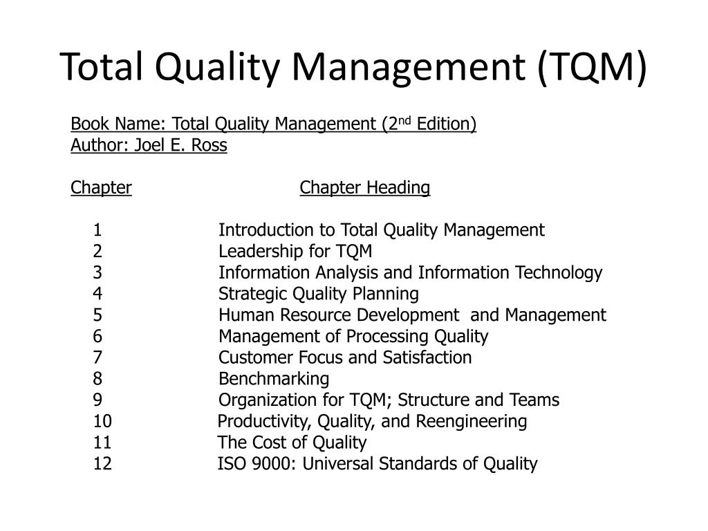 Tqm Programme Total Quality Management Total Quality Tqm Programme Total Quality Management Total Quality
