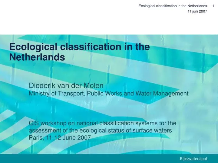 PPT - Ecological classification in the Netherlands PowerPoint ...