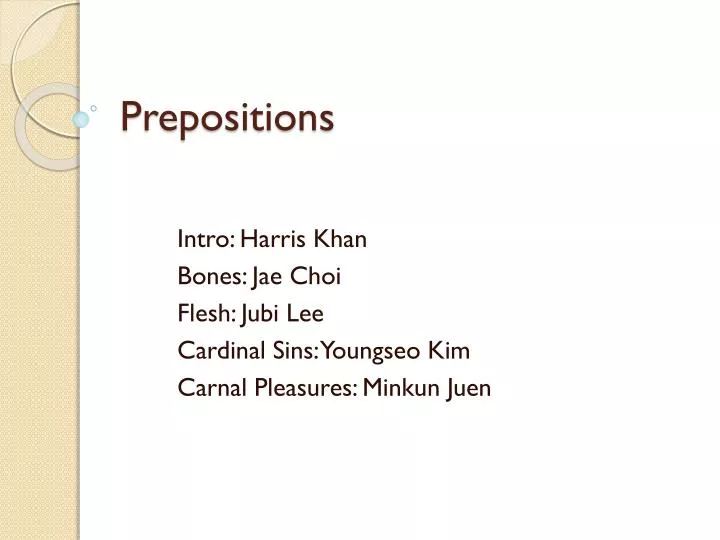 PPT - Prepositions PowerPoint Presentation, free download - ID:5101292