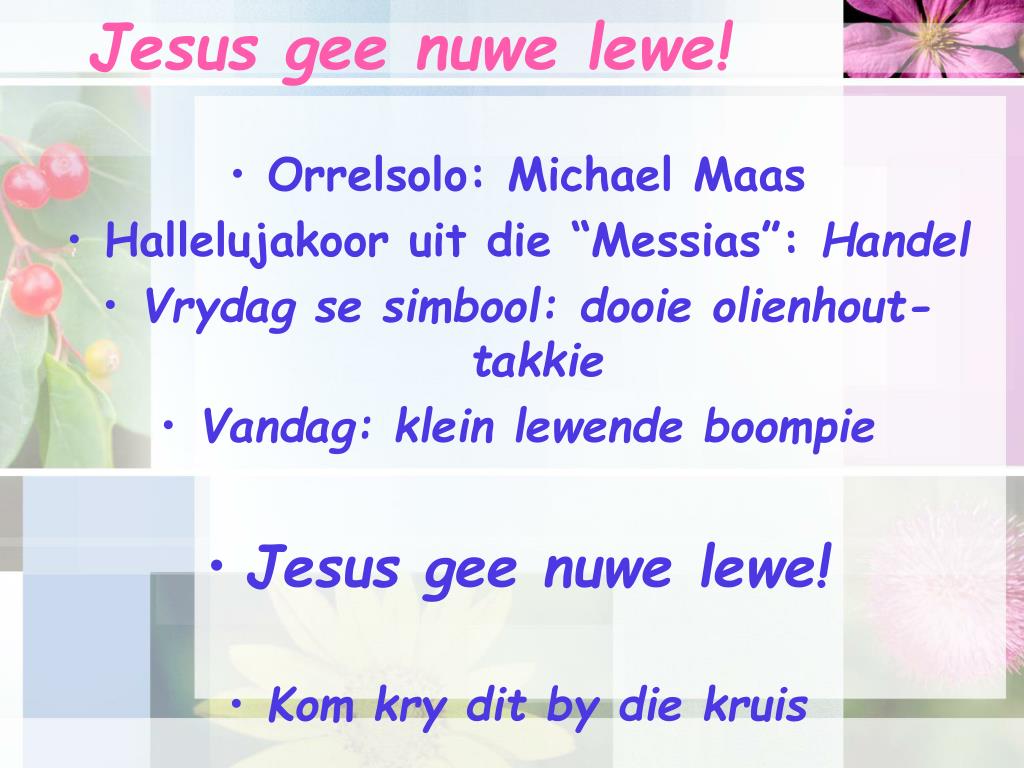 PPT - N G Gemeente Rondebosch Opstandingsdag, 2013 PowerPoint ...