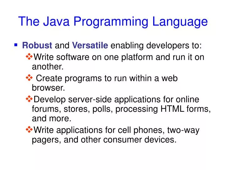 PPT - The Java Programming Language PowerPoint Presentation, free ...