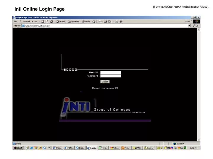 PPT - Inti Online Login Page PowerPoint Presentation, free download ...