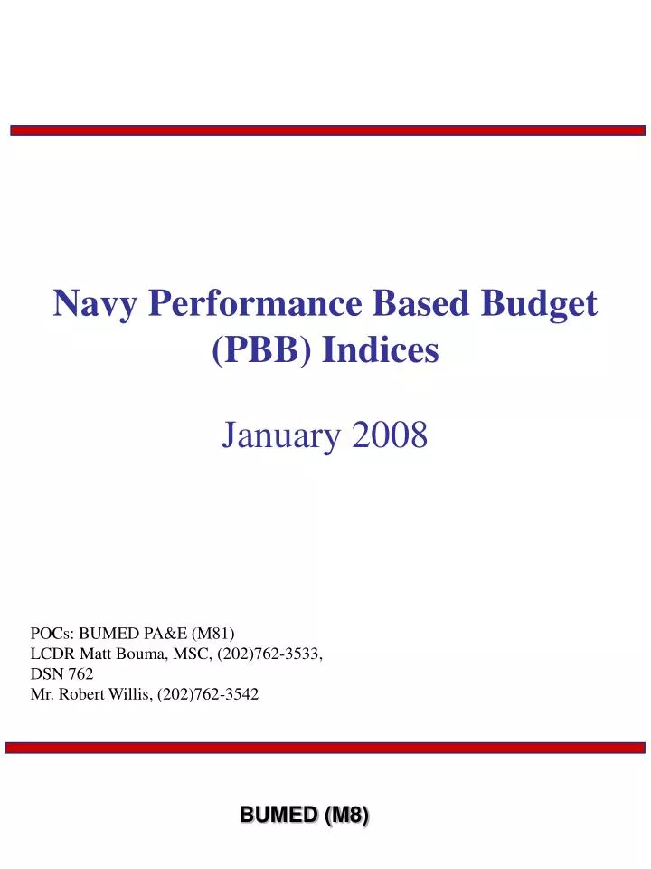 PPT - Navy Performance Based Budget (PBB) Indices PowerPoint ...