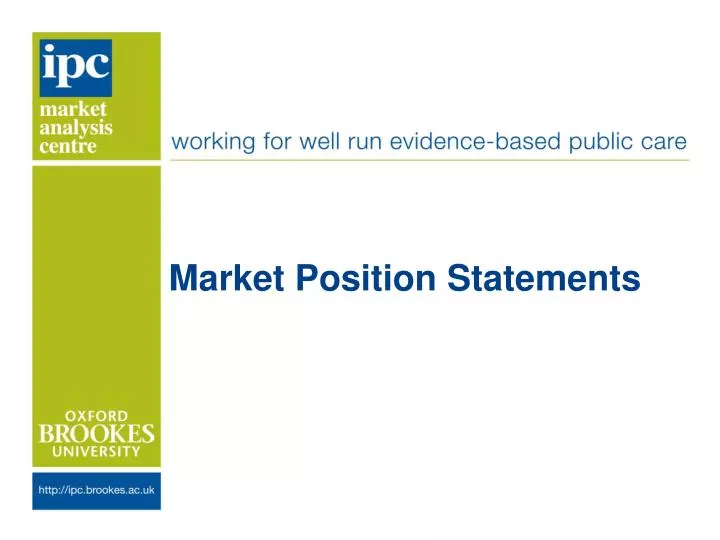 PPT - Market Position Statements PowerPoint Presentation, free download ...