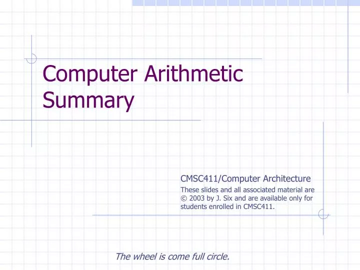 PPT - Computer Arithmetic Summary PowerPoint Presentation, free ...