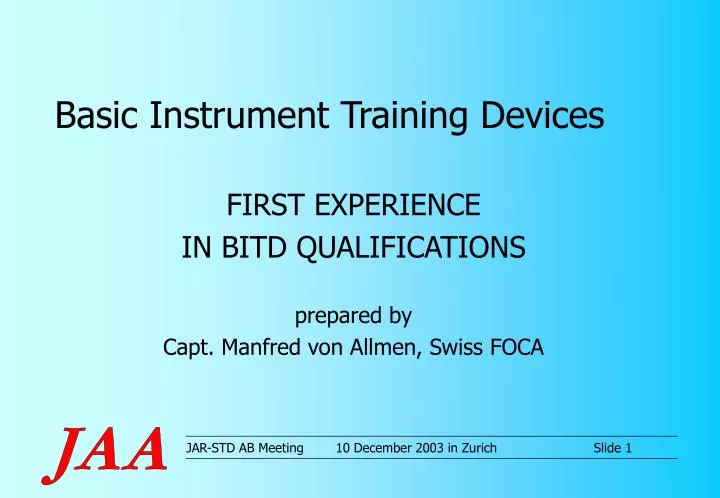 PPT - Basic Instrument Training Devices PowerPoint Presentation, free ...
