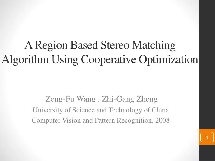 PPT - A Region Based Stereo Matching Algorithm Using Cooperative ... PPT - A Region Based Stereo Matching Algorithm Using Cooperative ...