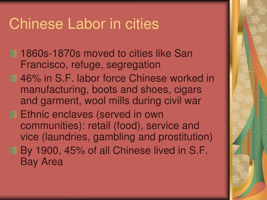 PPT - Chinese Immigration and Labor in the 19 th century America ...
