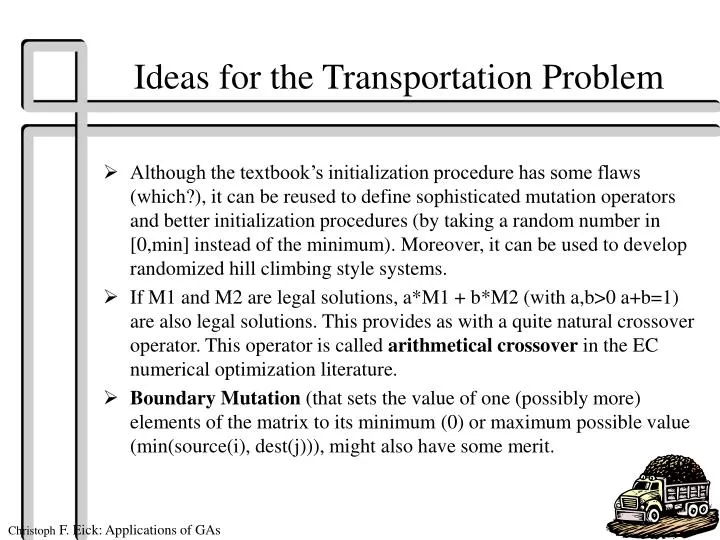 PPT - Ideas for the Transportation Problem PowerPoint Presentation ...