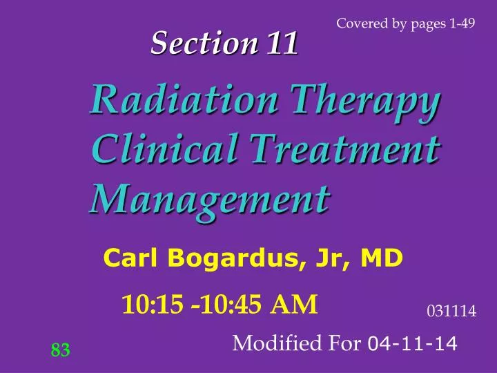 PPT - Radiation Therapy Clinical Treatment Management PowerPoint ...