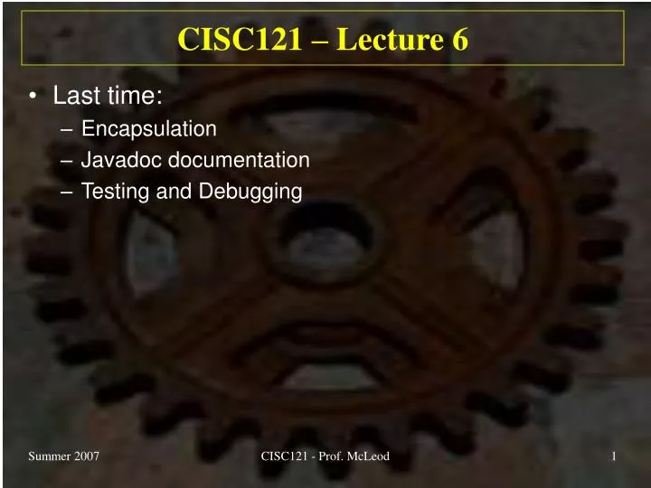 Ppt Cisc121 Lecture 6 Powerpoint Presentation Free Download Id 5109857