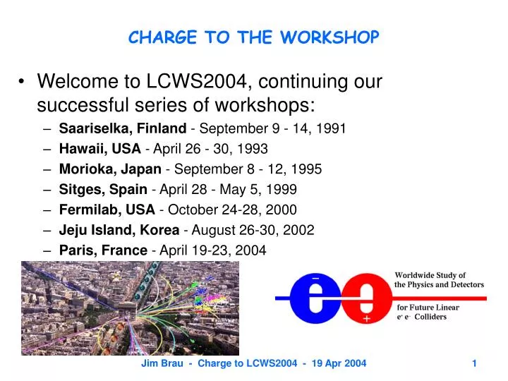 PPT - CHARGE TO THE WORKSHOP PowerPoint Presentation, free download ...