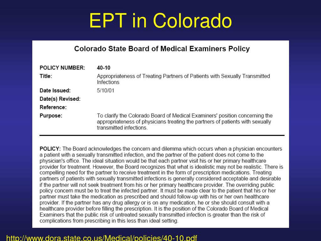 PPT - Expedited Partner Therapy The Colorado Experience PowerPoint ...